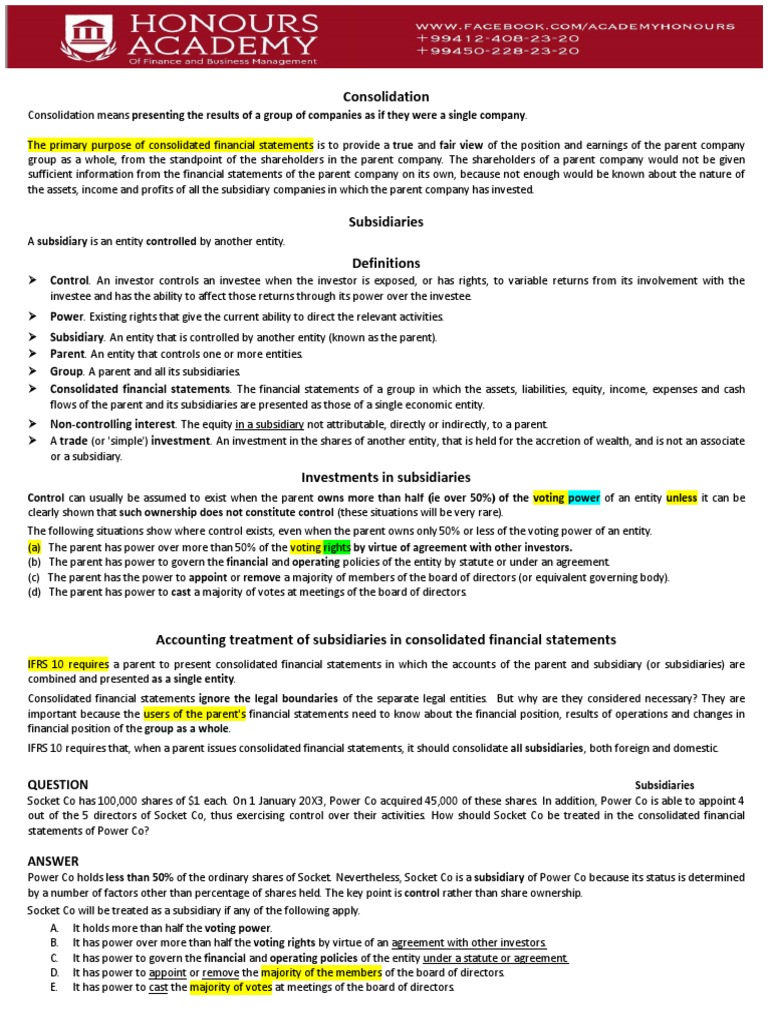 Chapter 23 - Introduction To Consolidated Financial Statements | PDF ... Chapter 23 - Introduction To Consolidated Financial Statements | PDF ...
