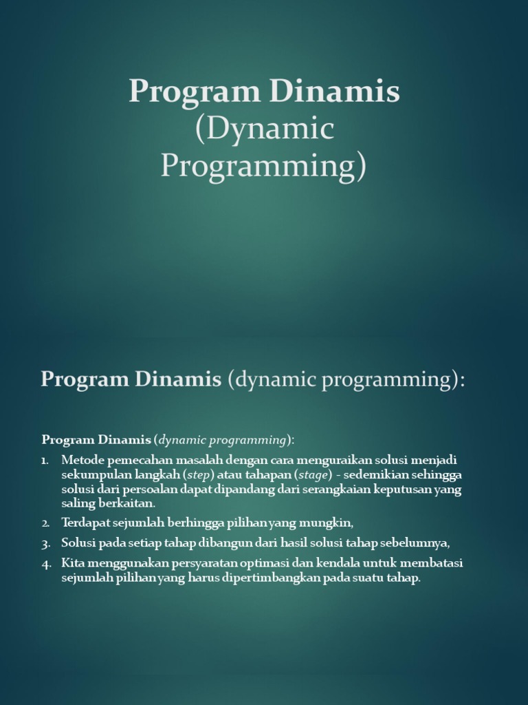 Prinsip Optimalitas dalam Program Dinamis | PDF