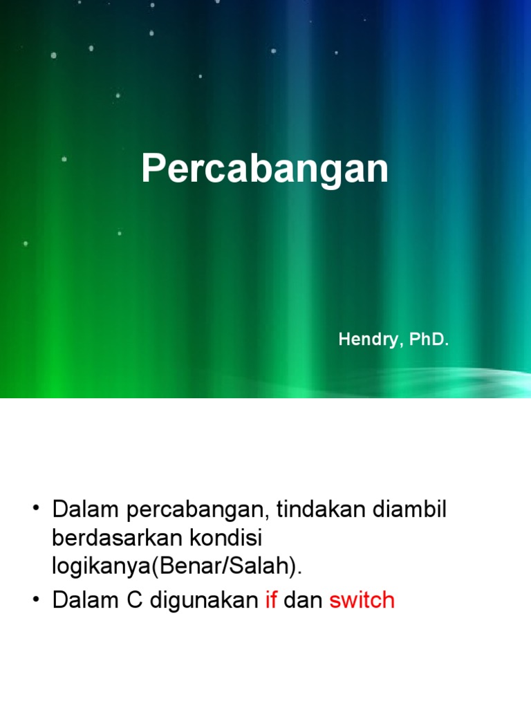 Pertemuan 6 - Percabangan | PDF