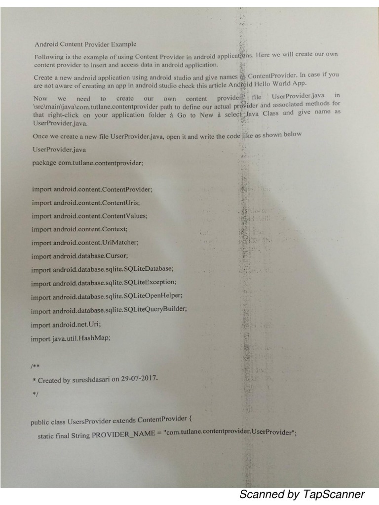 Android Content Provider. | PDF