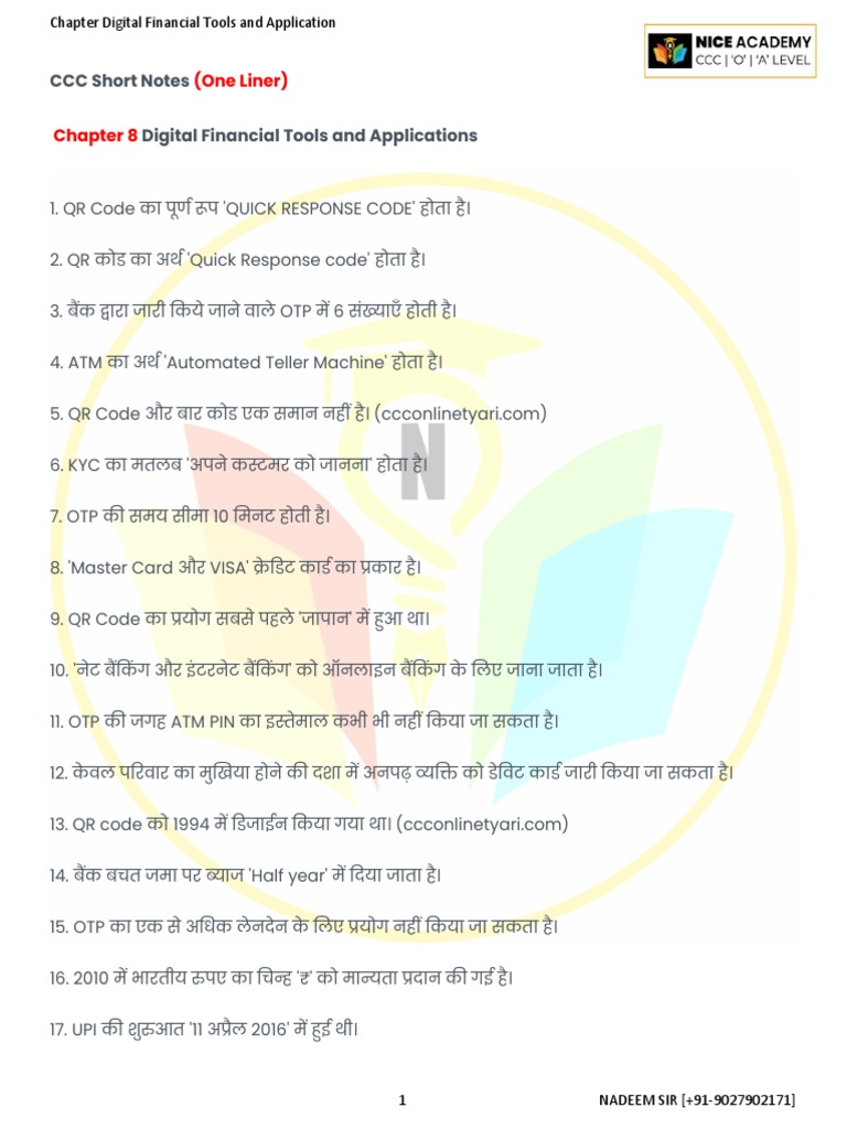 CCC - Chapter 08 - Digital Financial Tools and Applications Most ...