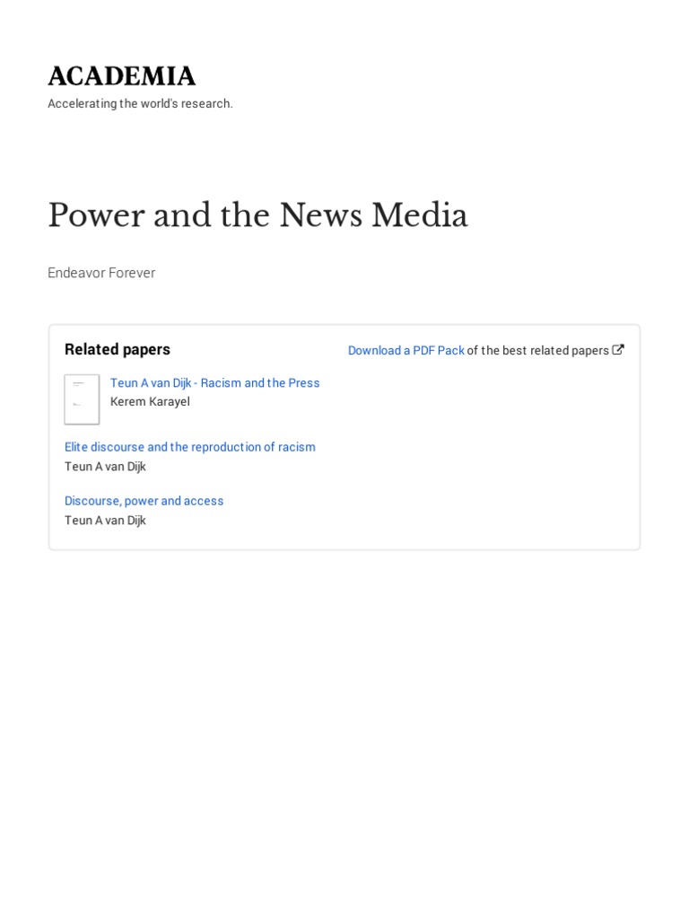 Power and The News Media CRUCIAL-with-cover-page-v2 | PDF | News ...