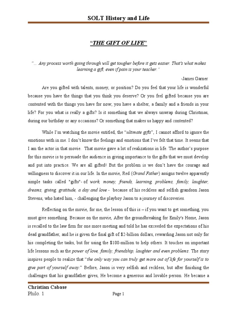 The Ultimate Gifts Reflection Cabase | PDF