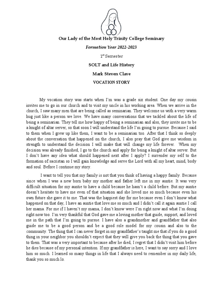 My Vocation Story | PDF