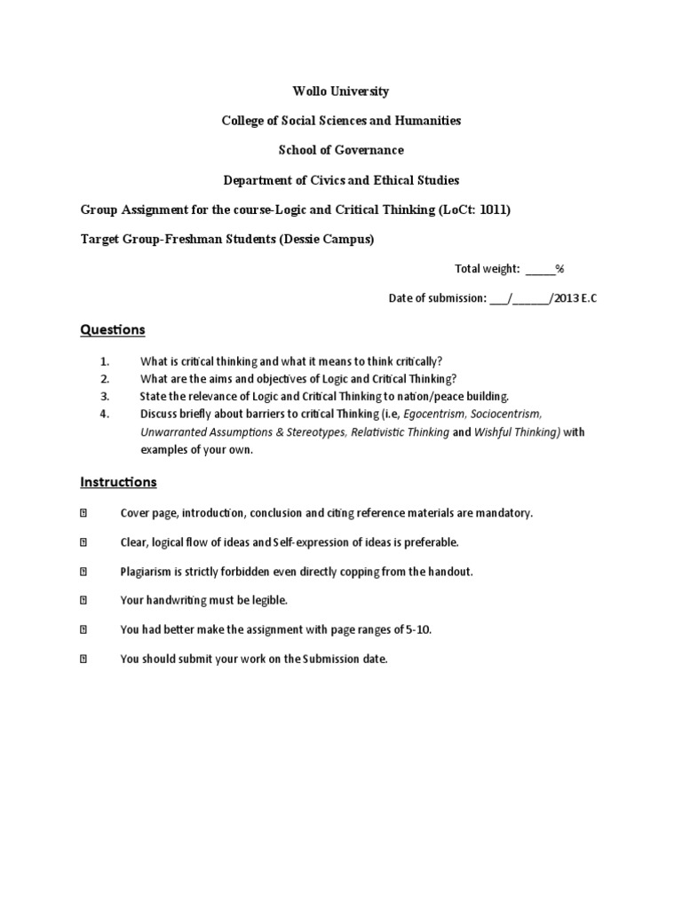 LoCt 1011-Assignment | PDF