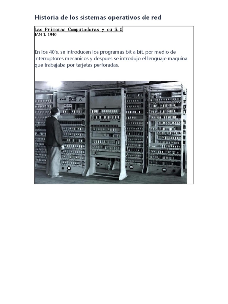 Historia del S.O. desde 1940 | PDF | Microsoft Windows | Windows Nt