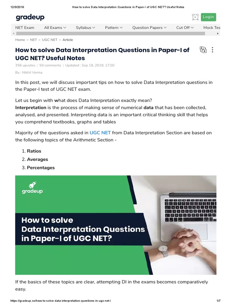 How To Solve Data Interpretation Questions in Paper-I | PDF | Percentage