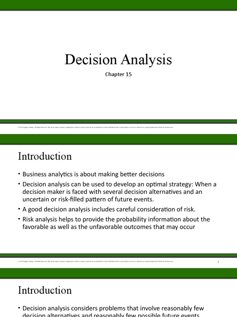 Chapter 6 - Decision Analysis | PDF | Applied Mathematics | Decision Making