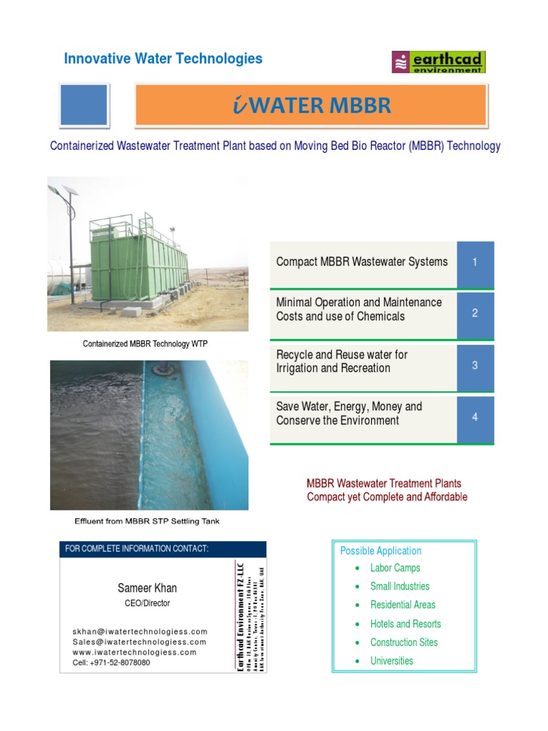 IWATER Product Brochure MBBR | PDF | Sewage Treatment | Environmental ...