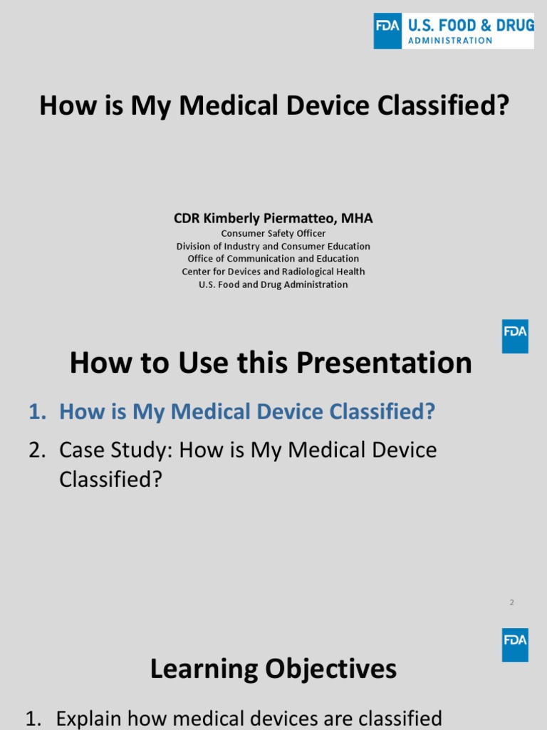 FDA Medical Device Classification Guide | PDF