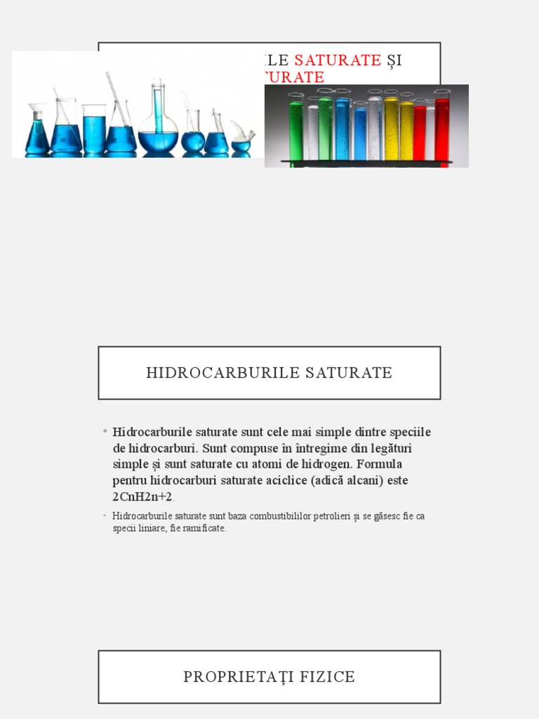 Hidrocarburile Saturate Și Nesaturate | PDF
