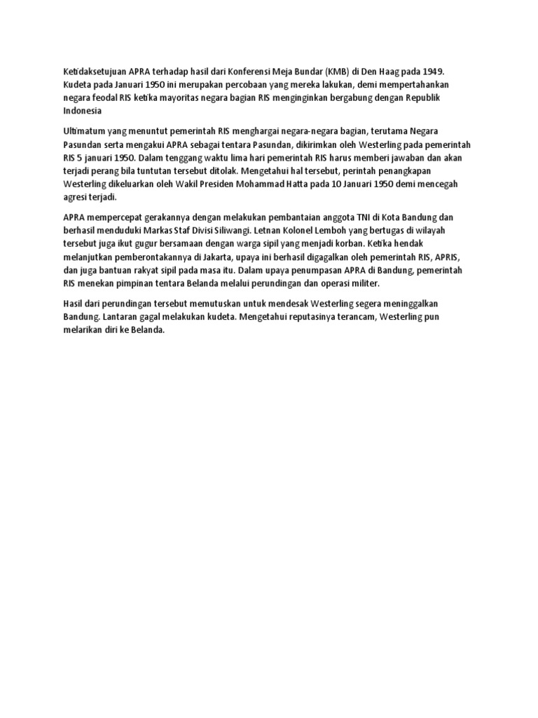 Kronologi Apra Di Bandung | PDF