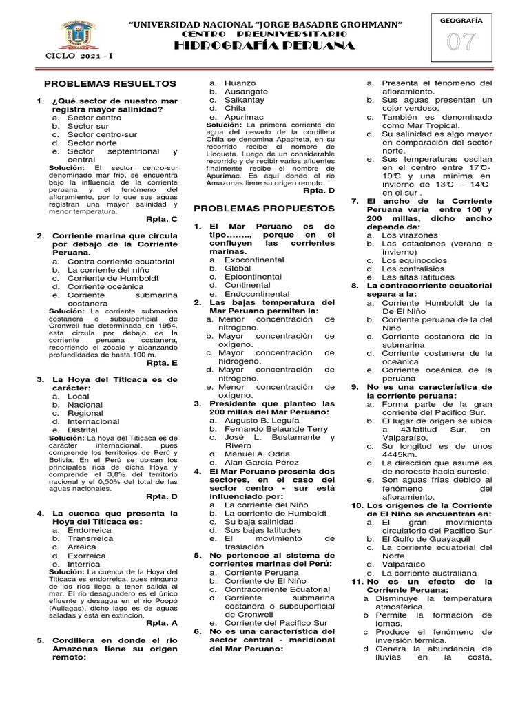 Pract. 07 - Geografía Sin Claves | PDF | Perú | océano Pacífico