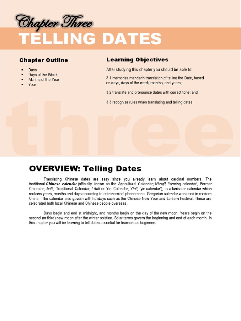 Learn Chinese Dates and Calendar | PDF | China | World Politics