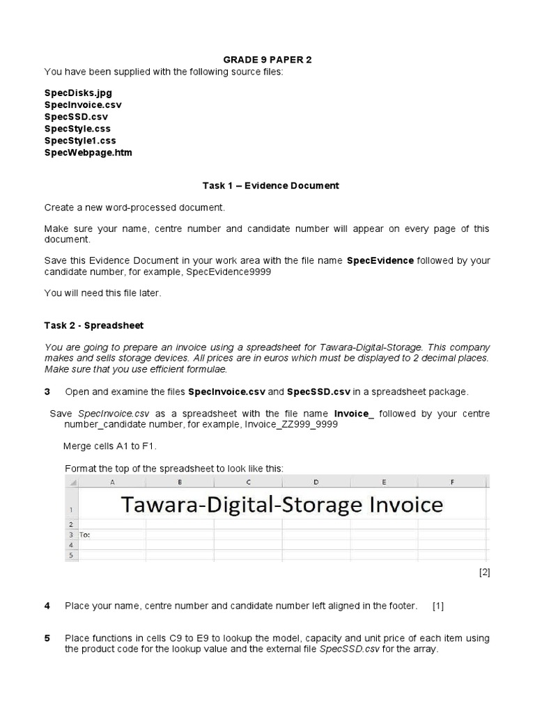 Grade 9 PAPER 2 | Download Free PDF | Spreadsheet | Comma Separated Values