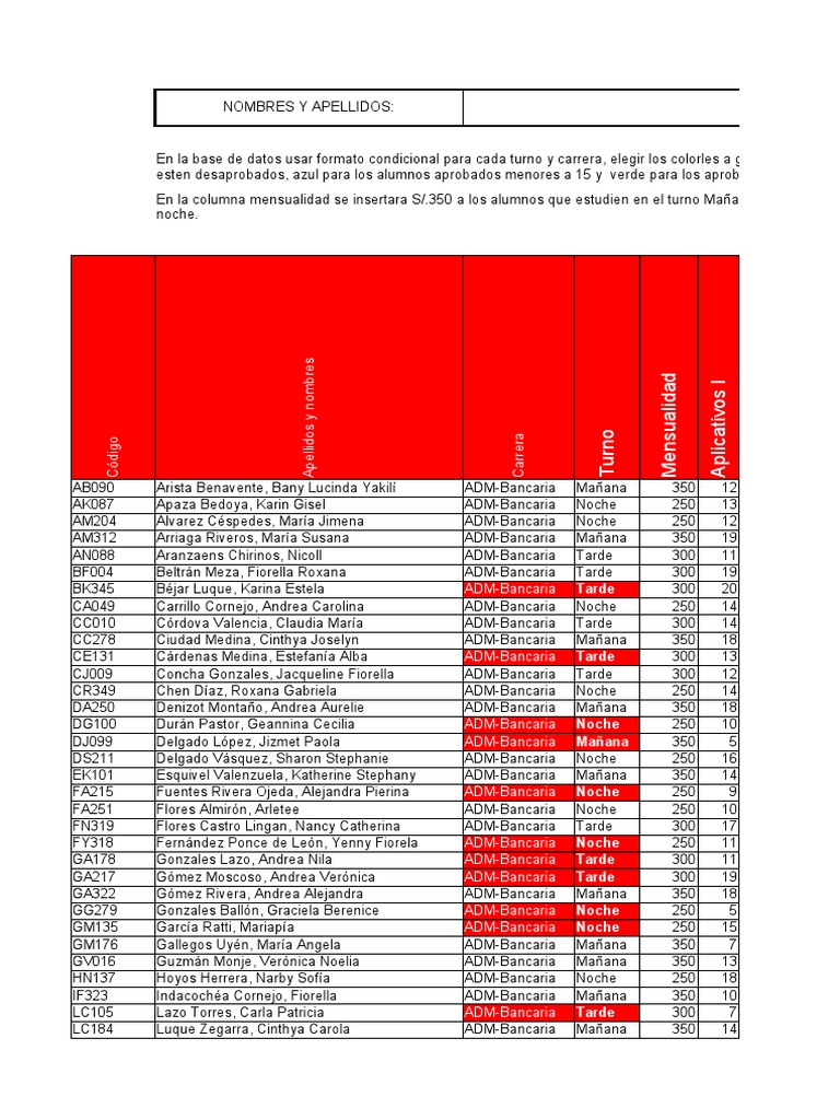 Examen Final Excel | PDF