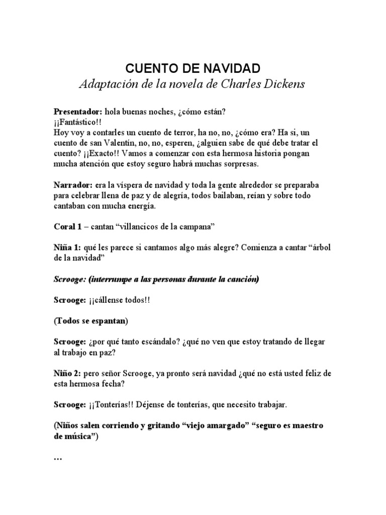 Cuento de Navidad: Transformación de Scrooge | PDF | Un villancico ...