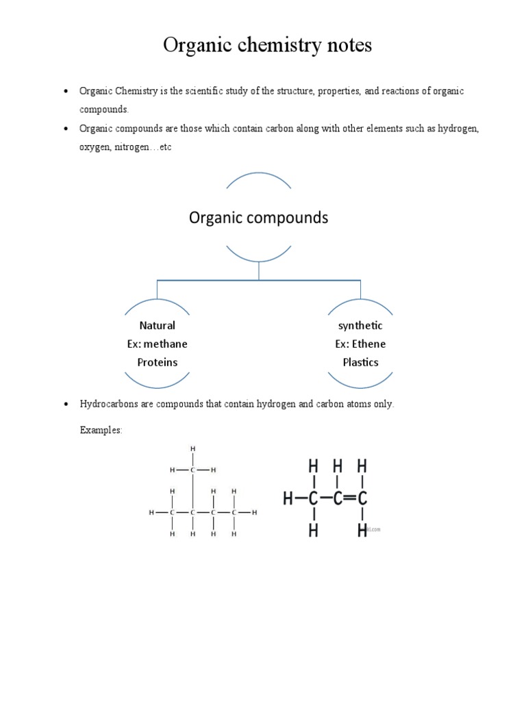 Organic Chemistry Notes-G10 | PDF | Alkane | Alkene