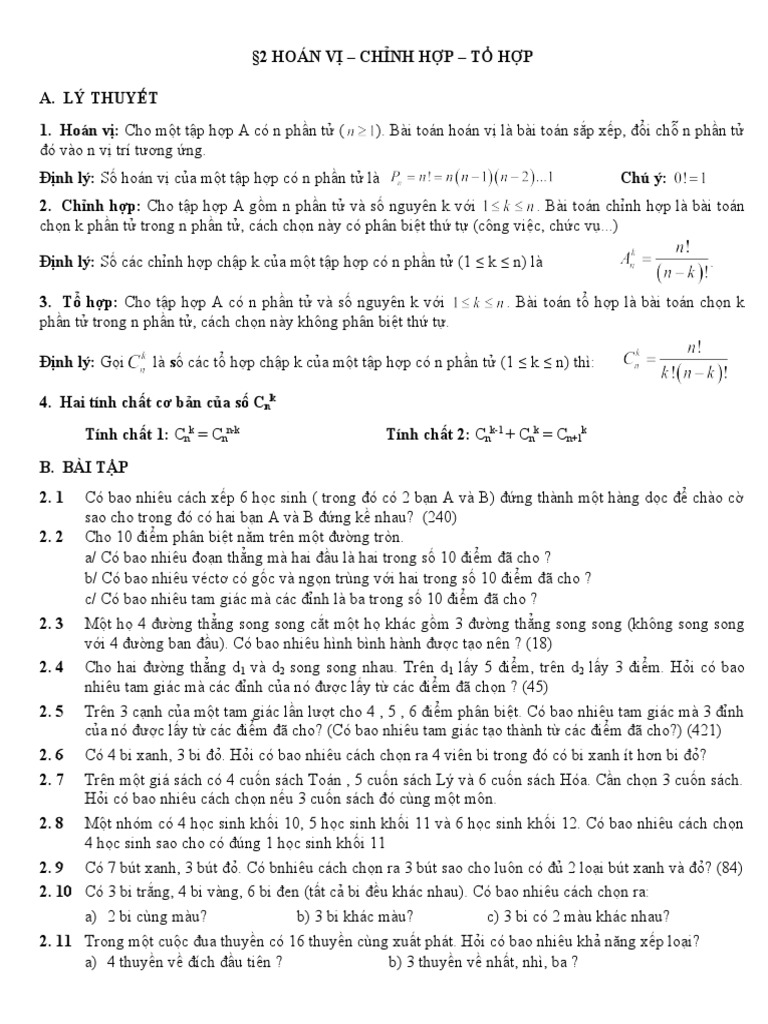 Bai Tap Hoan VI Chinh Hop To Hop 11 Co Dap An | PDF