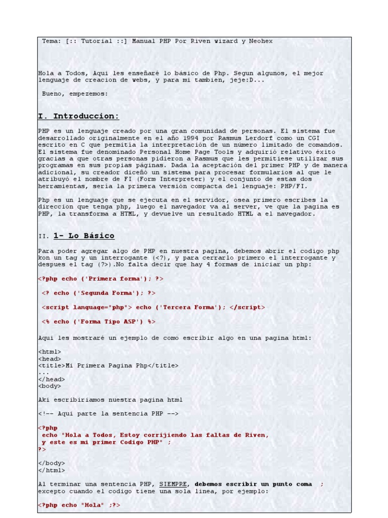 Manual PHP | PDF | Php | Flujo de control