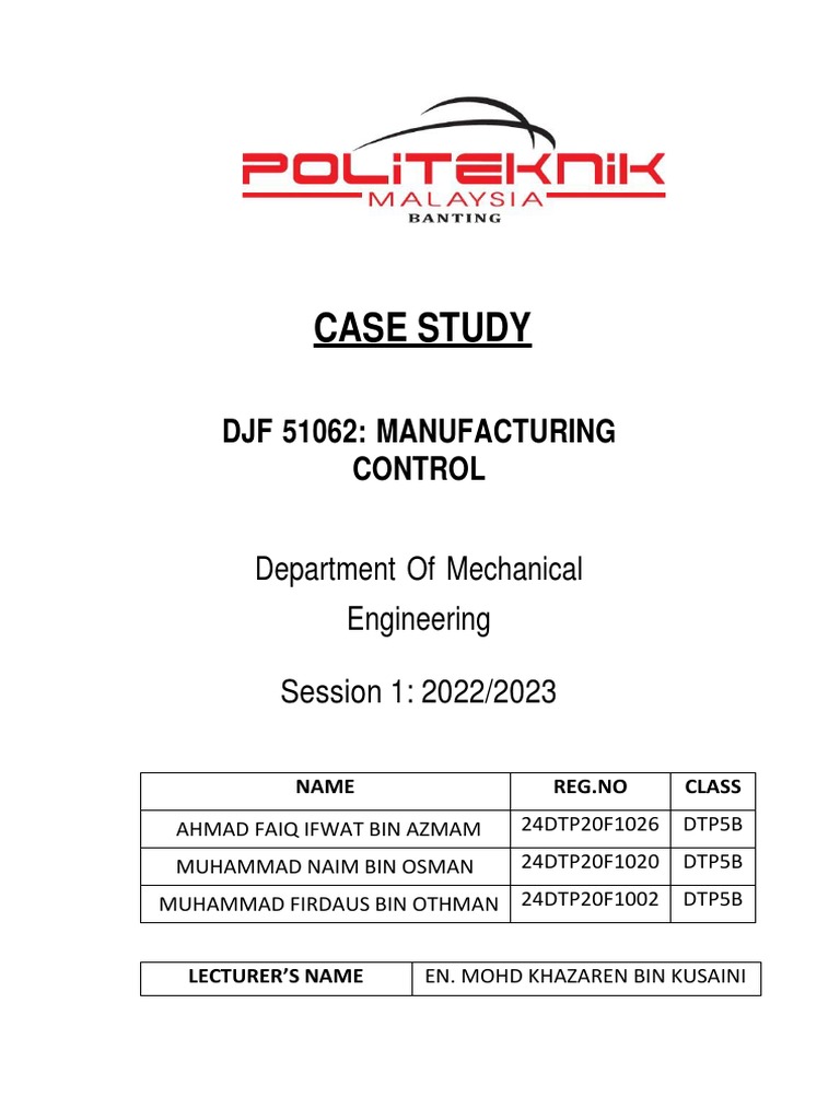 Case Study DJF51062 - DTP5B (F1026) (F1020) (F1004) | PDF | Inventory ...