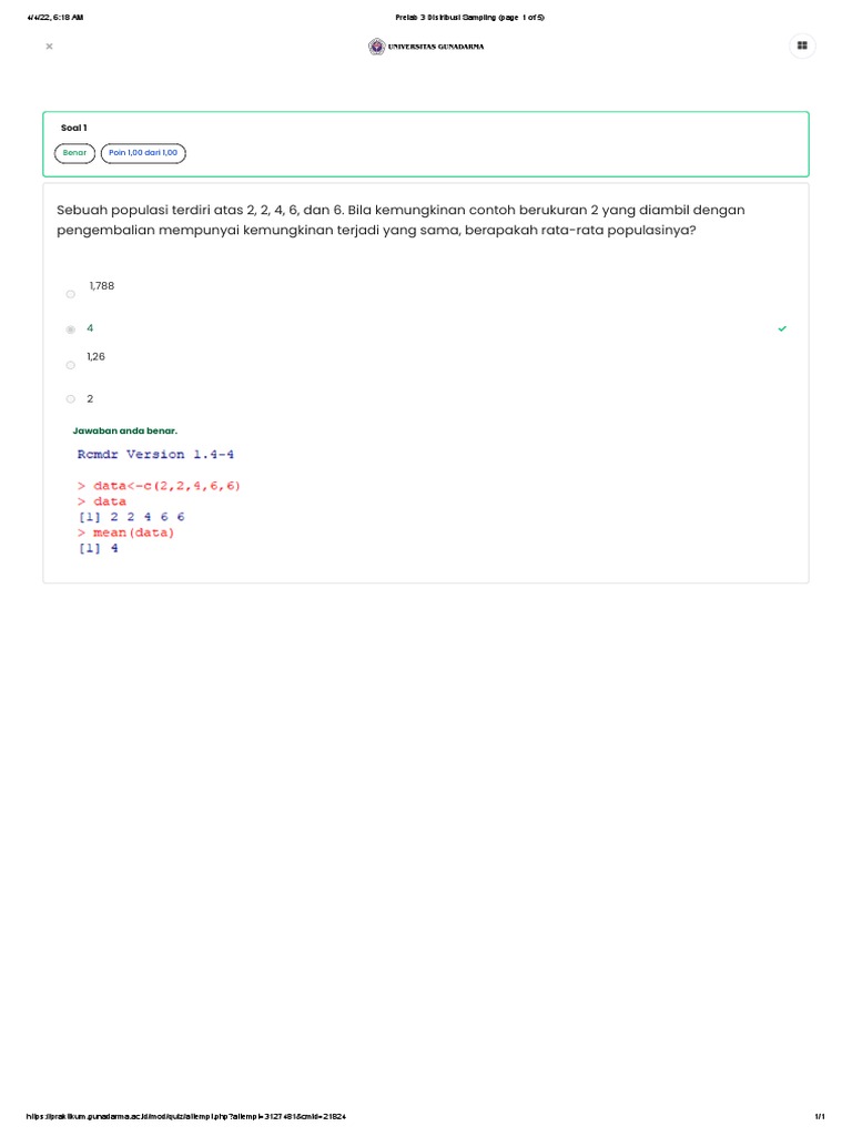 Prelab 3 Distribusi Sampling Statistika | PDF