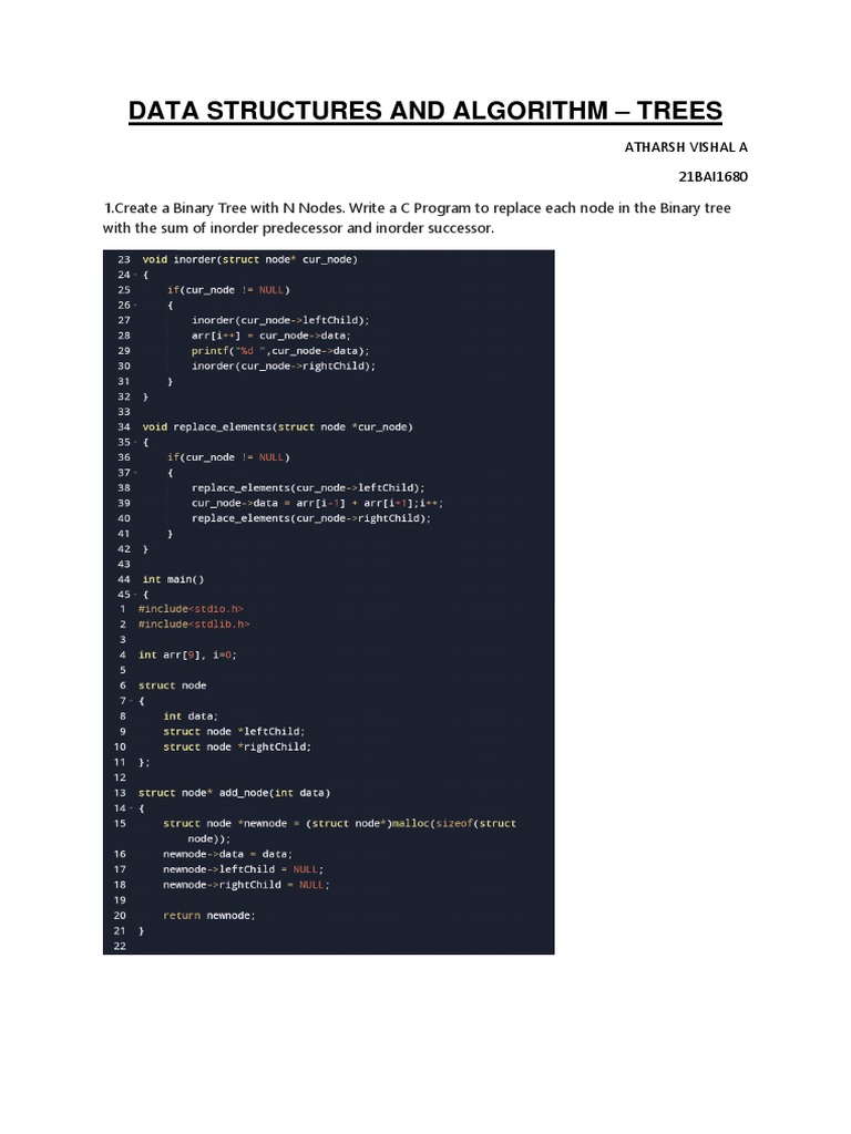 Binary Tree Operations in C Programming | PDF | Teaching Methods & Materials | Technology ...