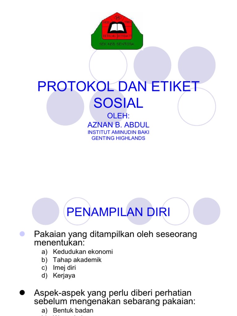 Protokol Dan Etiket Sosial | PDF