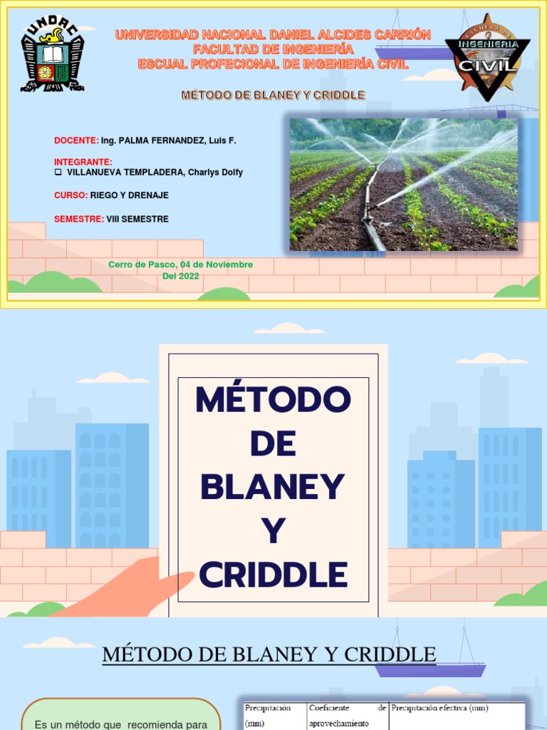 Método de Blaney y Criddle | PDF
