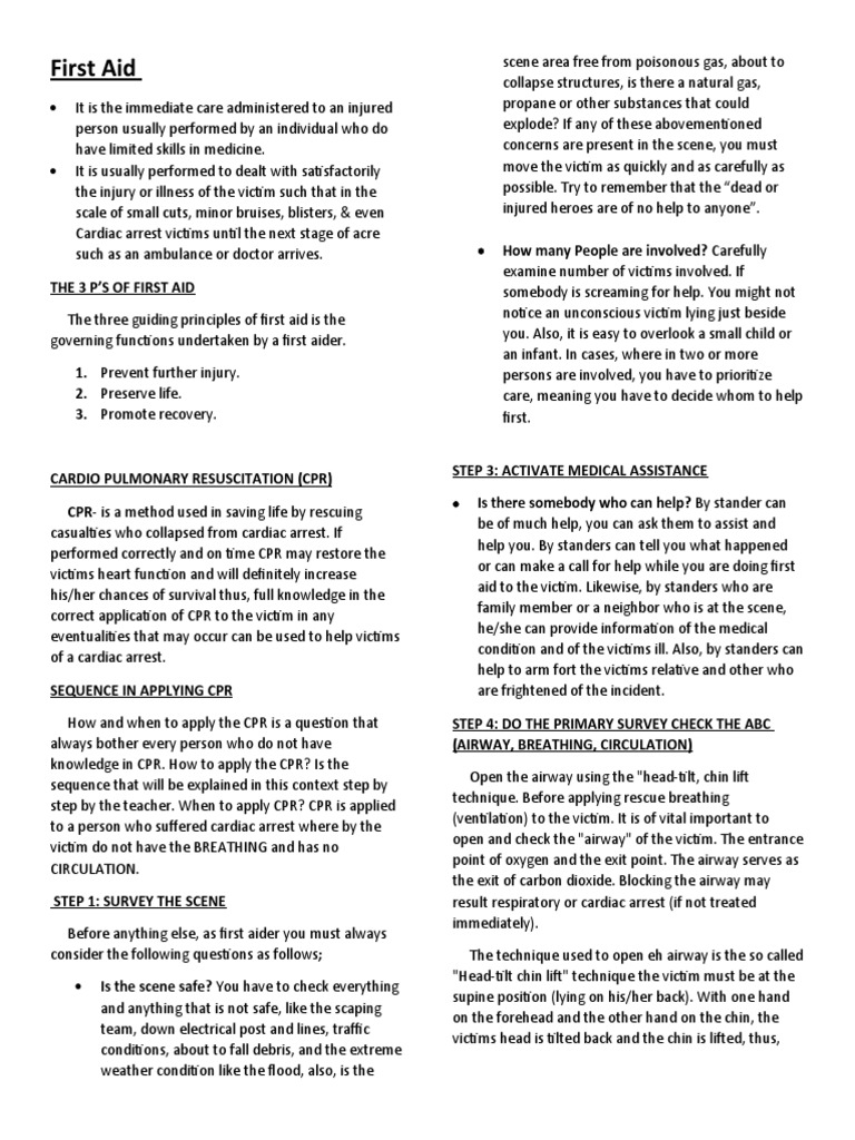First Aid | PDF | Cardiopulmonary Resuscitation | First Aid