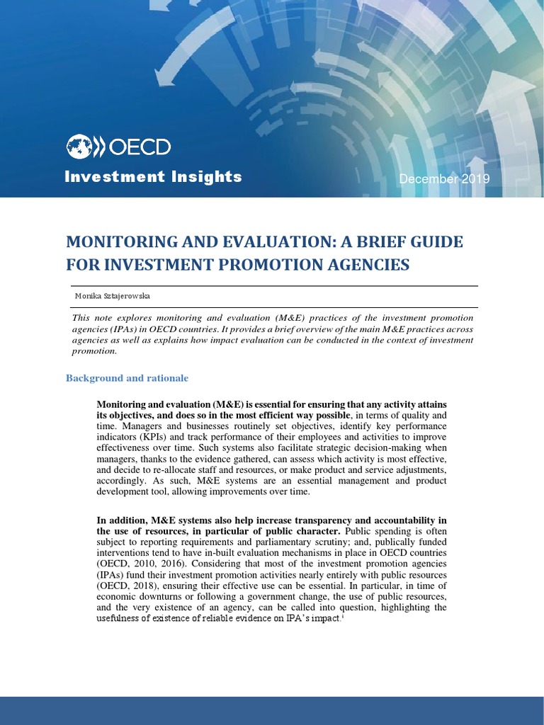Insights on Monitoring Investment Promotion Agency Performance | PDF ...