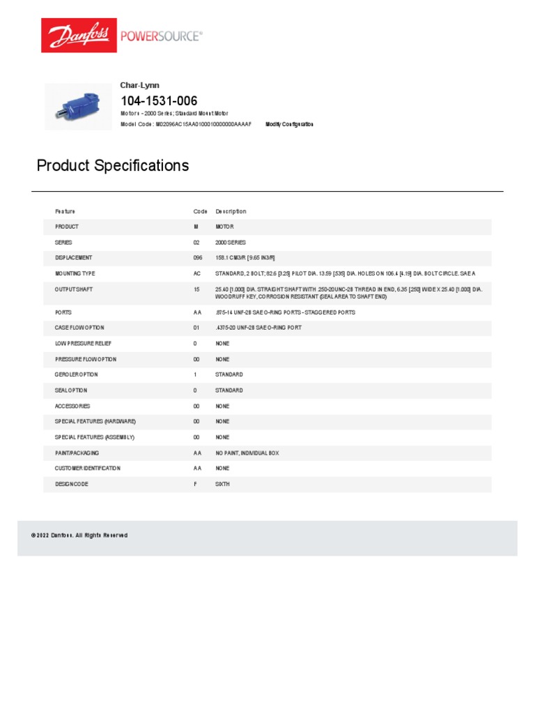 Product Specifications: Char-Lynn | PDF