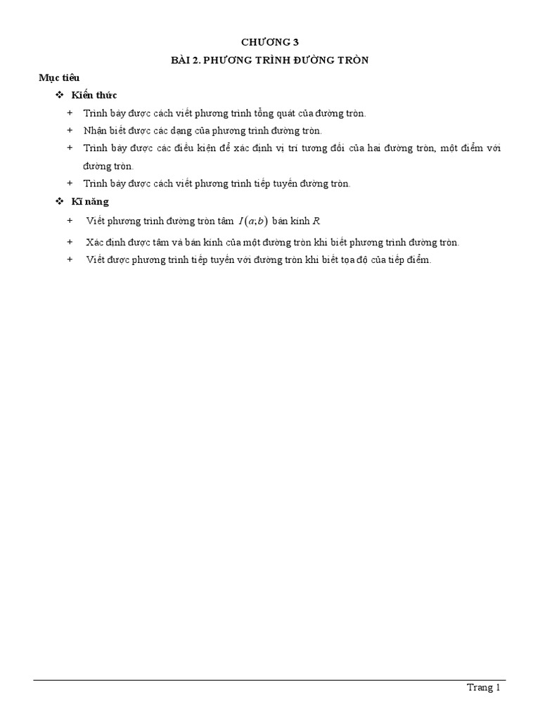 Bài 2. PHƯƠNG TRÌNH ĐƯ NG TRÒN | PDF