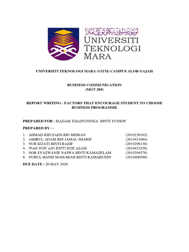 Mgt269 Report Writing | PDF | Entrepreneurship | Cognition