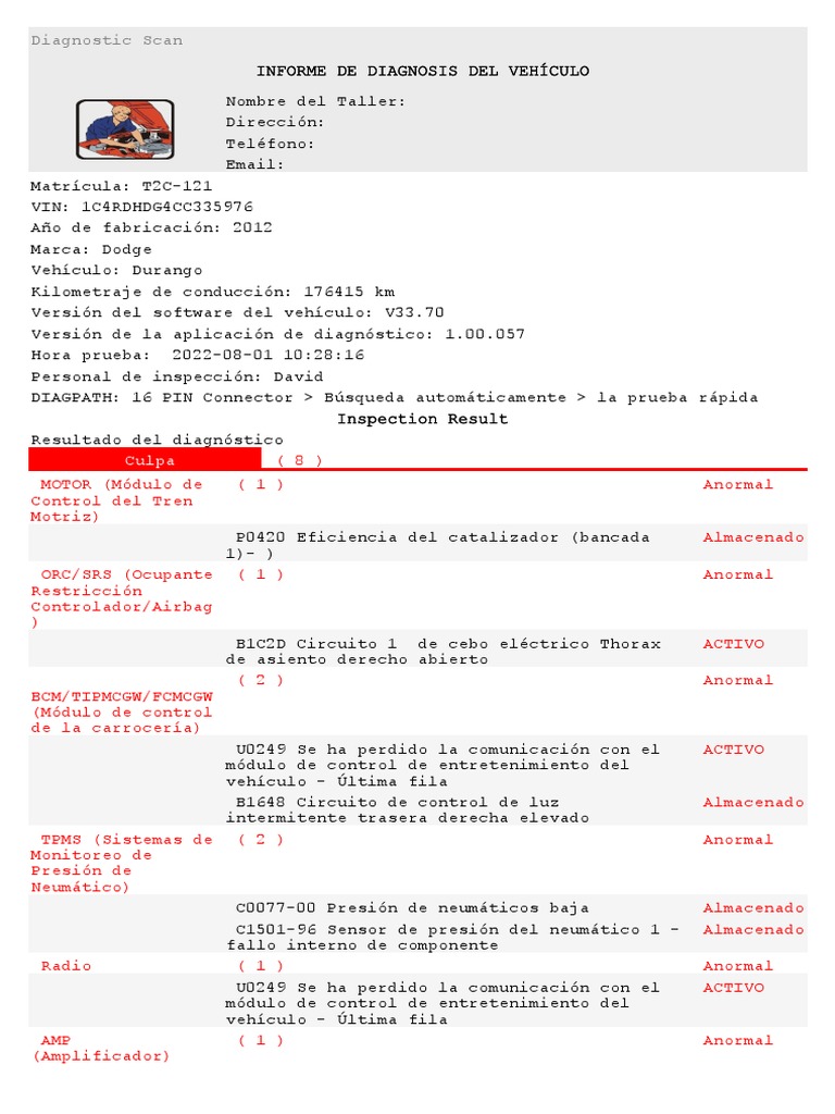 Dodge (DTC) T2C-121 | PDF | Tecnología de vehículos | Vehículos terrestres
