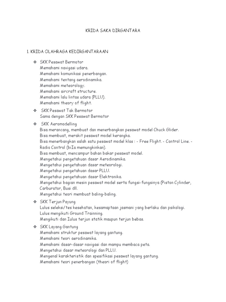 Krida Saka Dirgantara | PDF | Teknologi & Rekayasa