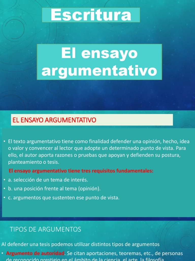 Ensayo Argumentativo | PDF | Ensayos | Autor