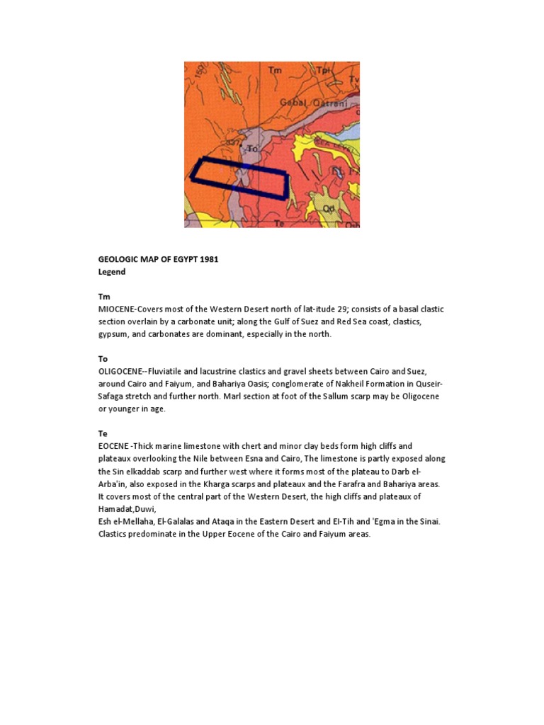 Geologic Map of Egypt 1981 Overview | PDF | History