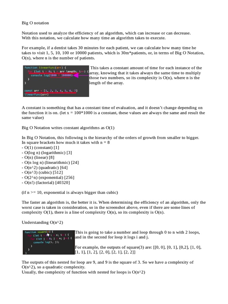 Big O Notation | PDF | Time Complexity | Computing Big O Notation | PDF | Time Complexity | Computing