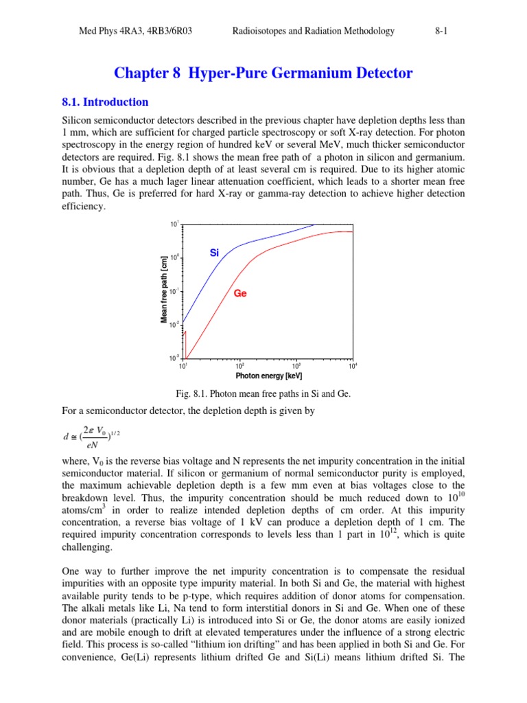 4RA34RB3 Lecture Note-8 HPGe Detector | PDF | P–N Junction | Chemistry