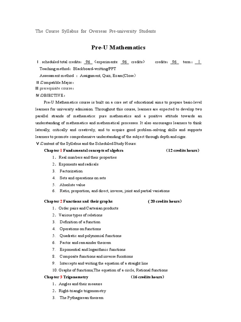 Outline of Math | PDF | Function (Mathematics) | Trigonometry