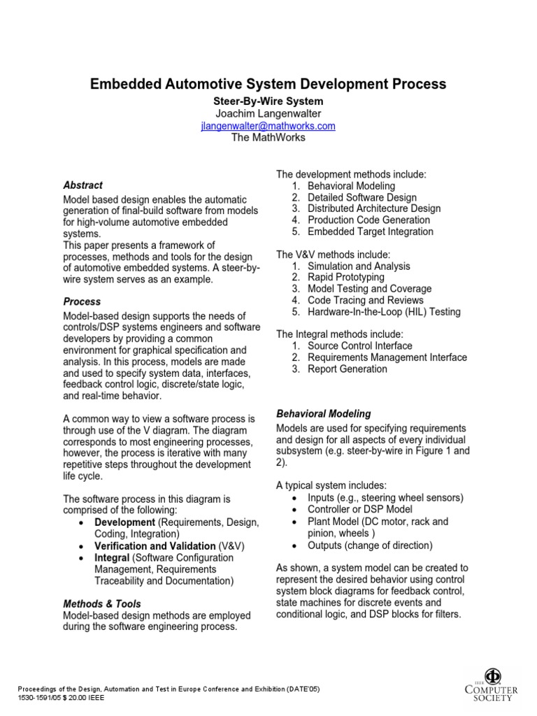 Embedded Automotive System Development Process | PDF | Embedded System | System