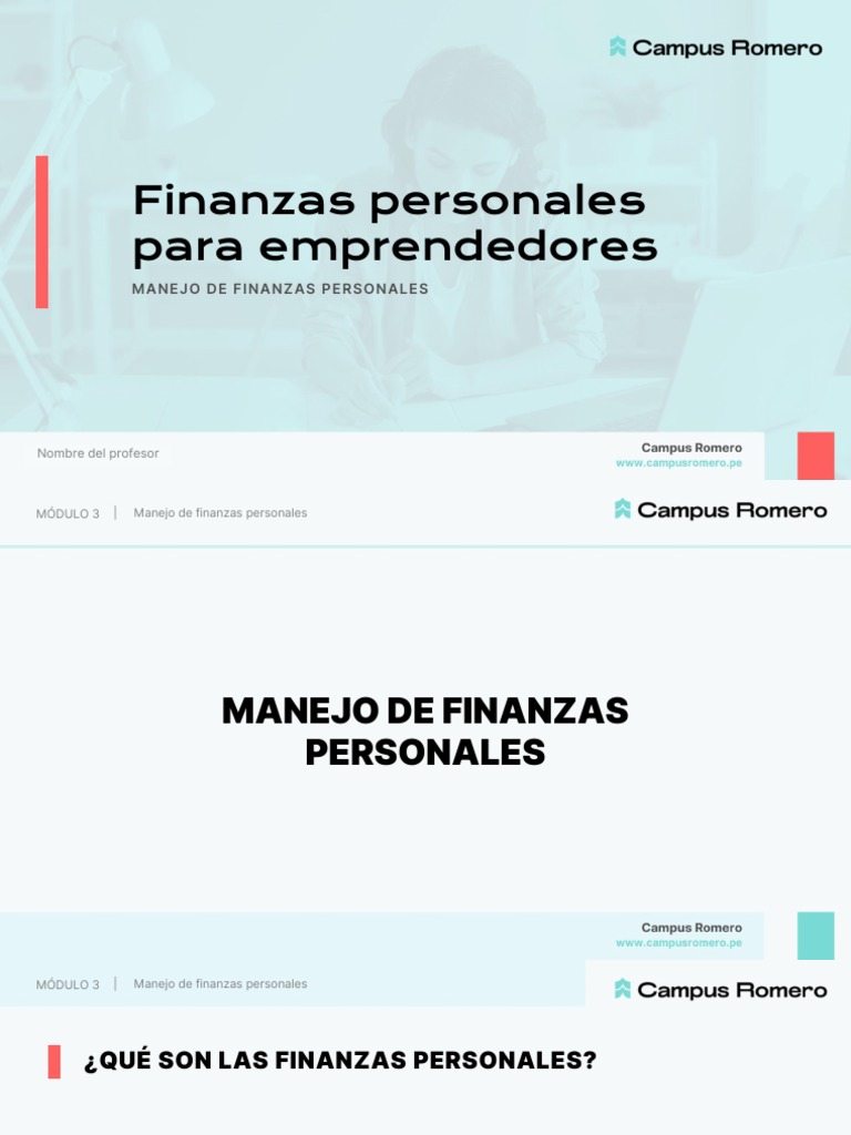 Módulo 3 Finanzas personales para emprendedores | PDF | Finanzas ...