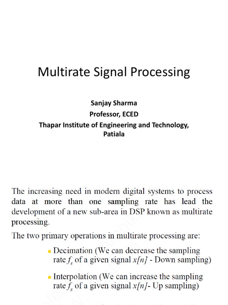 Multirate Signal Processing-Sample Rate Conversion | PDF