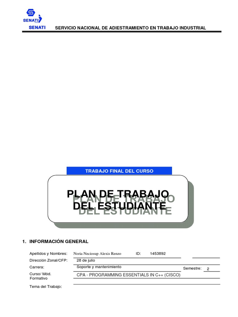 PMSD-218 FORMATOALUMNOTRABAJOFINAL AlexisNoriaNeciosup | PDF | Clase (Programación informática ...