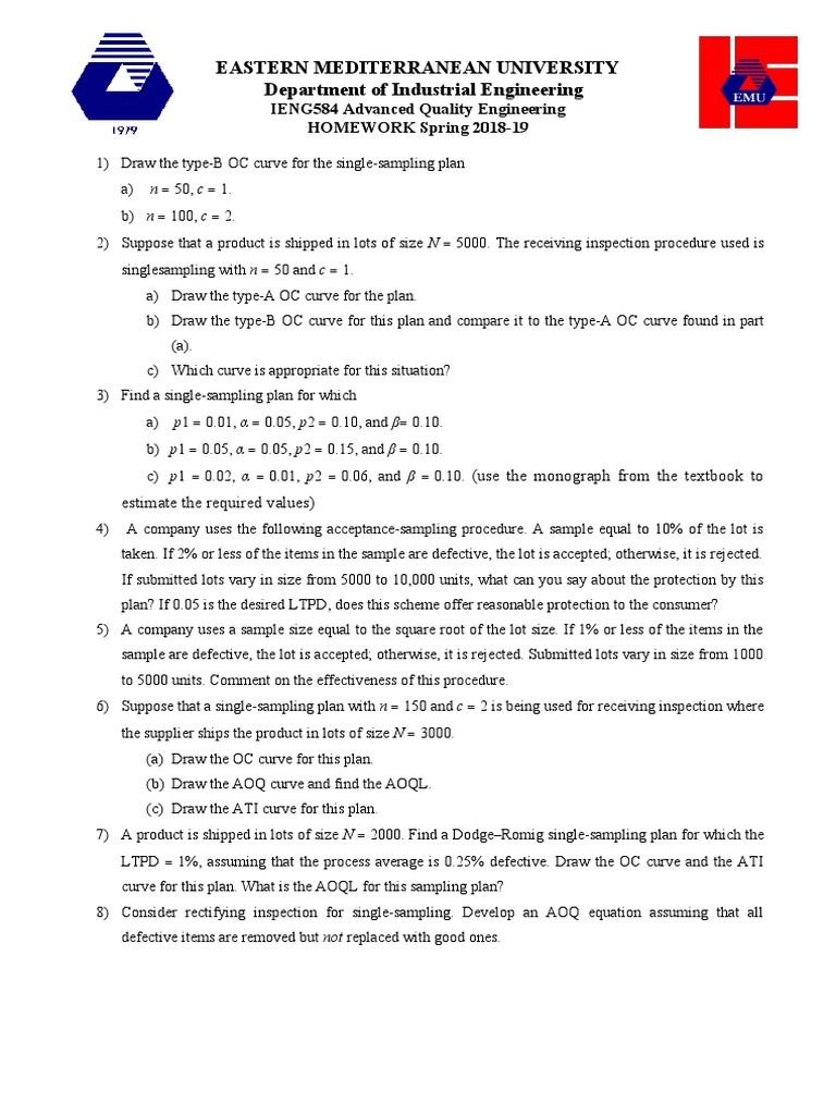 Homework6 IENG584 s1819 | PDF
