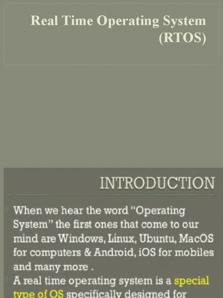 Real Time Operating System (RTOS) | Download Free PDF | Real Time ... Real Time Operating System (RTOS) | Download Free PDF | Real Time ...