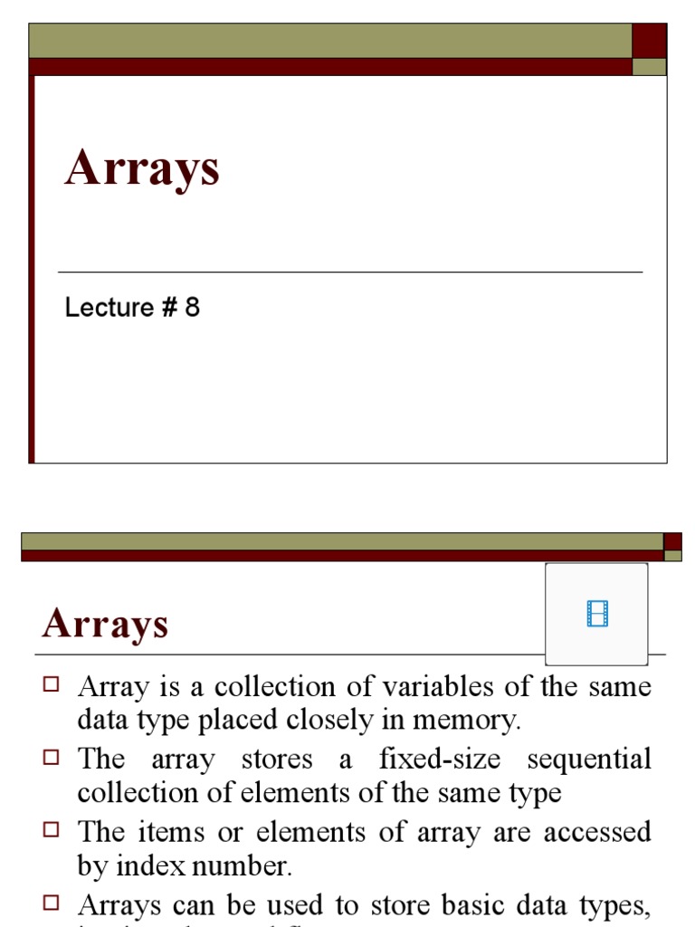 Lec 08 Arrays Ii Pdf Array Data Structure Array Data Type