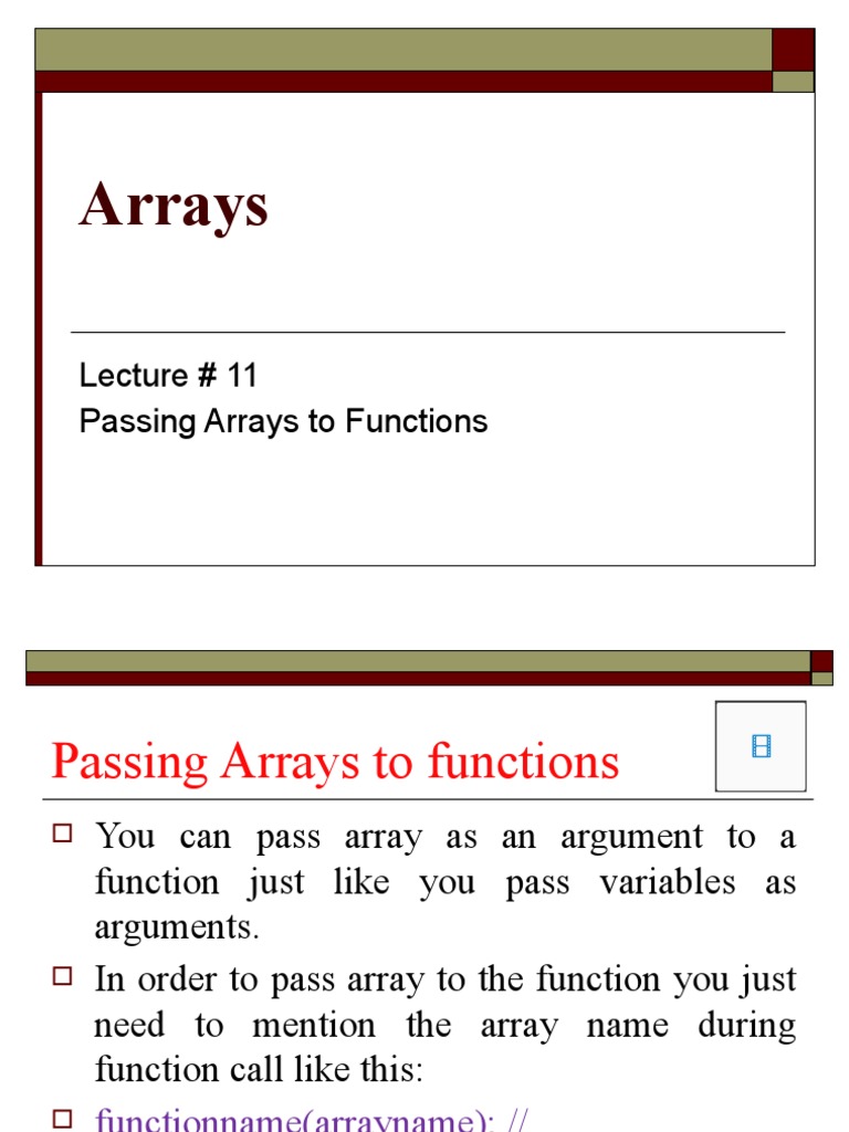 Lec 13 Passing Array To Functions Pdf Parameter Computer Programming Namespace 0538