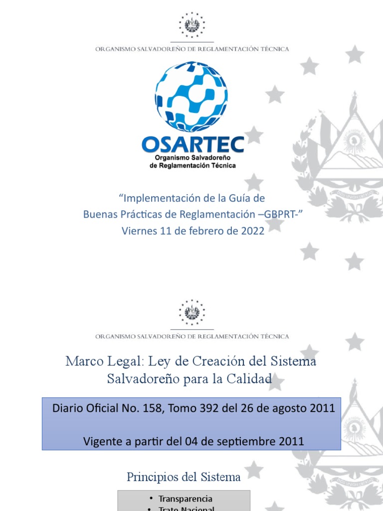 Presentacion Osartec | PDF | Regulación | Organización de Comercio Mundial